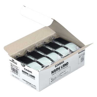 【5個セット】 カシオ計算機 ネームランド キレイにはがせる強粘着テープ 24mm 銀 XR-24GCSRX5(代引不可)【送料無料】 XR-24X-5P-E | CASIO