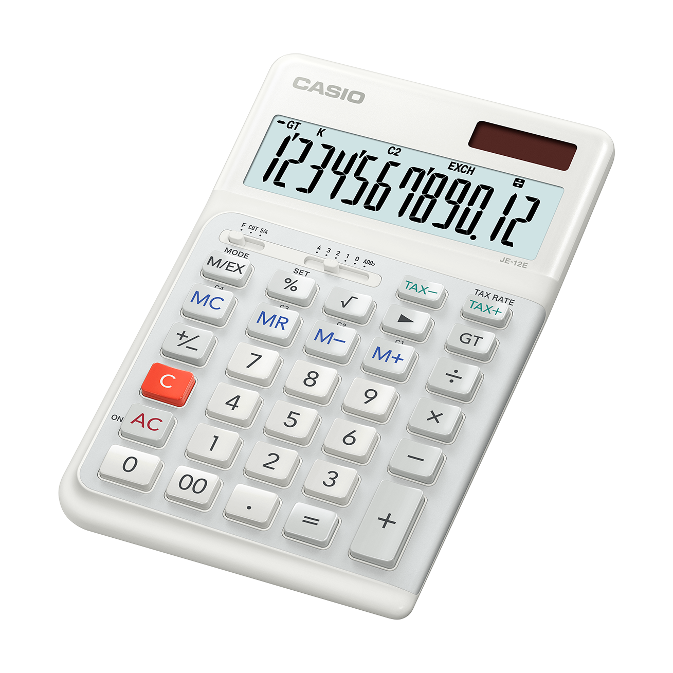 JE-12E-WE Compact Ergonomic Calculator | CASIO