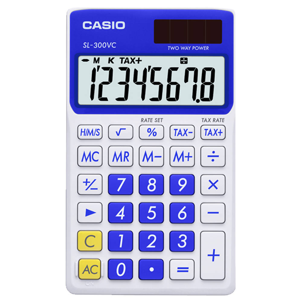 SL300VC-BE | Blue and White Portable Calculator | CASIO