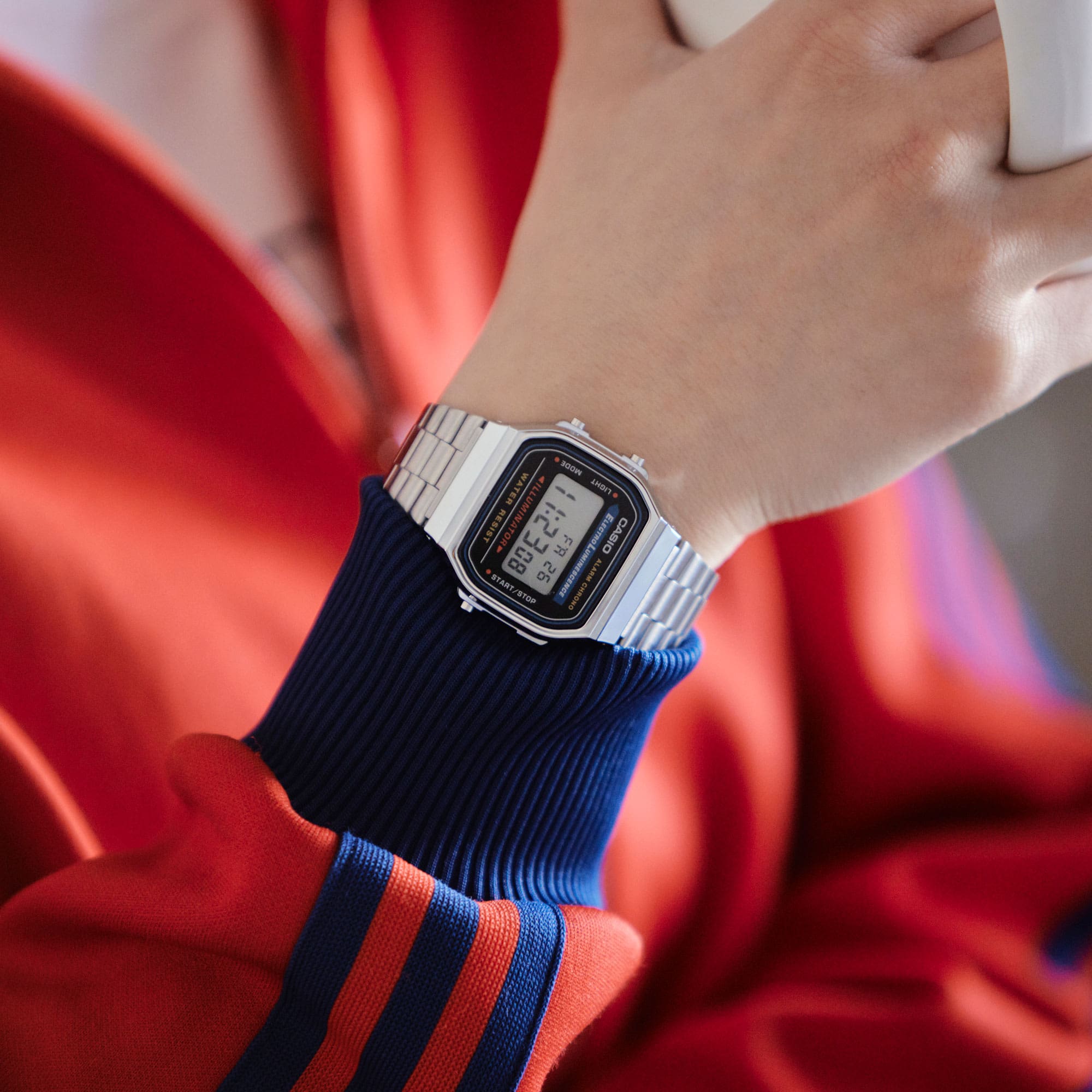 A168W-1 | Vintage Silver and Black Metal Watch | CASIO