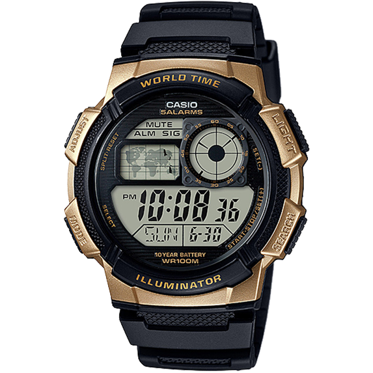 AE1000W 1A3V Illuminator Black And Gold Digital Watch CASIO AE1000W 1A3V Illuminator Black And Gold Digital Watch CASIO