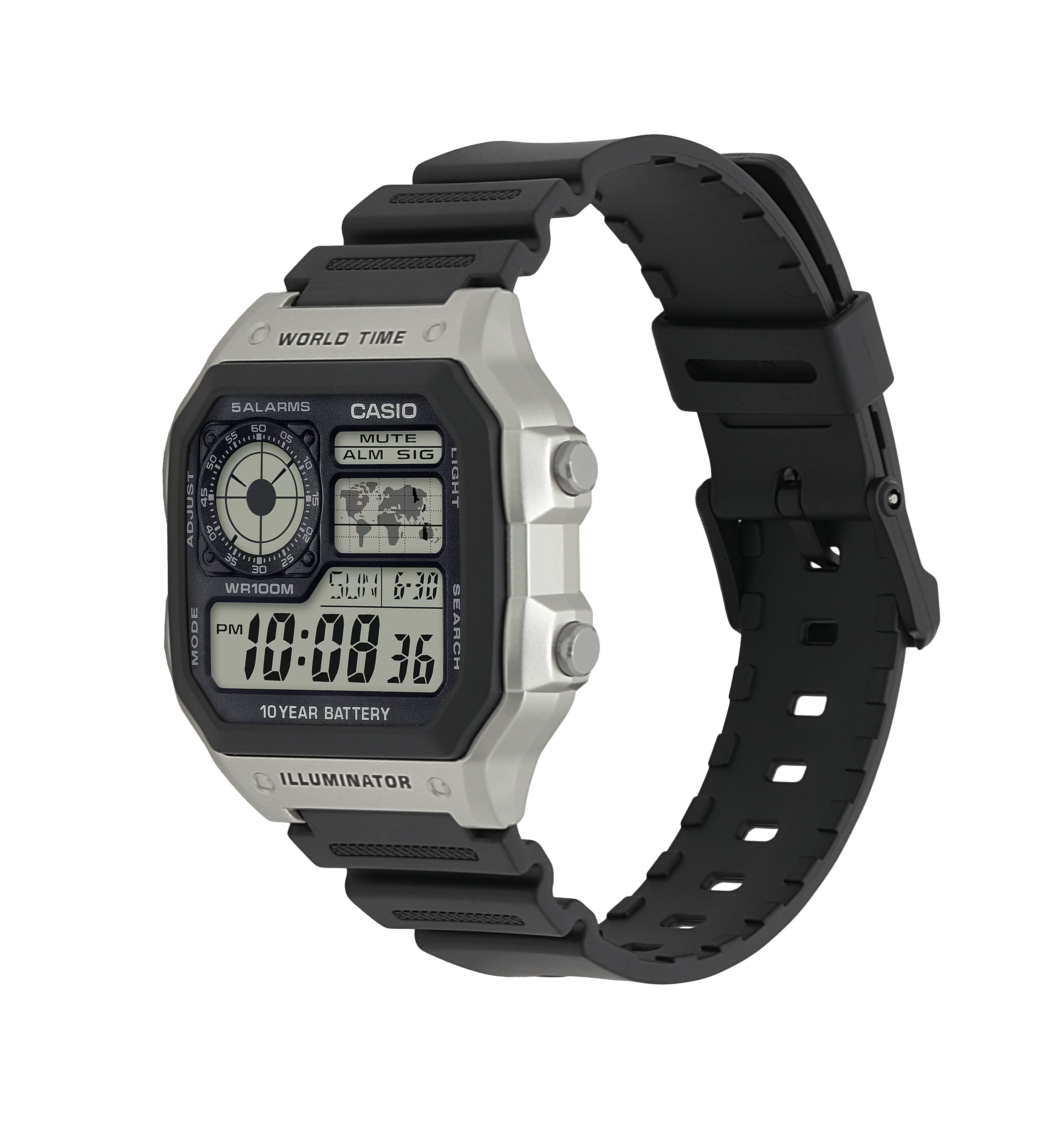 AE1200WH-1CV | Illuminator Black-Silver Digital Watch | CASIO
