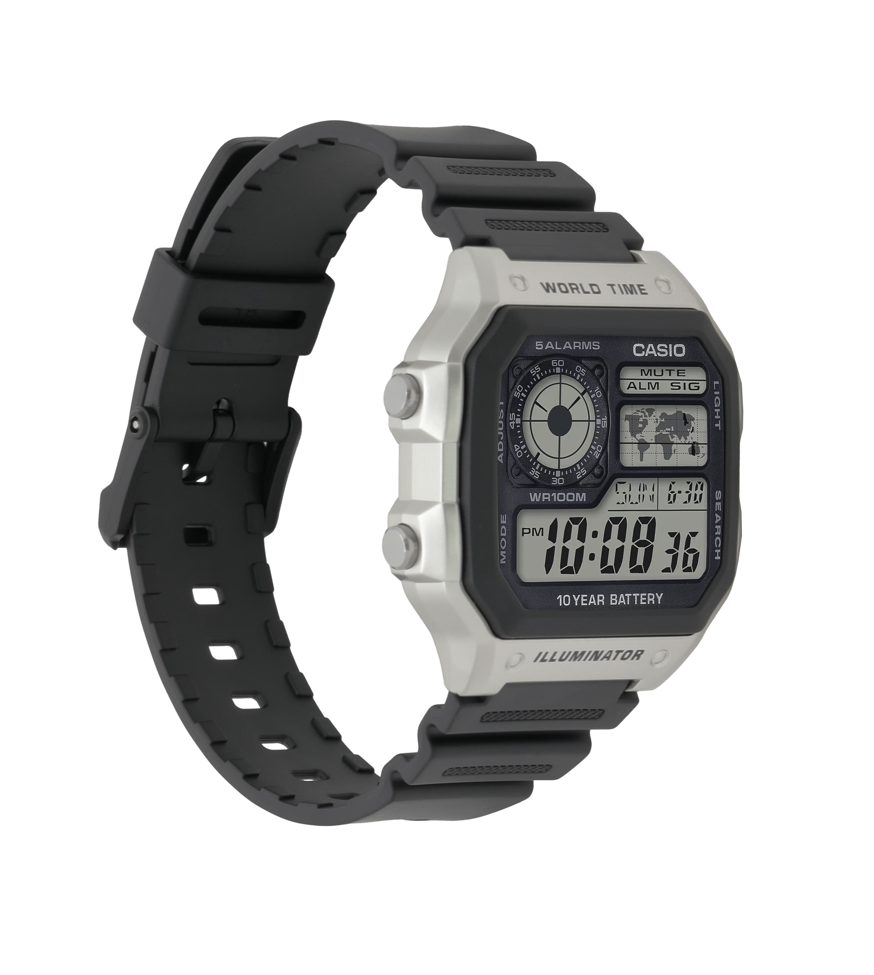 AE1200WH-1CV | Illuminator Black-Silver Digital Watch | CASIO