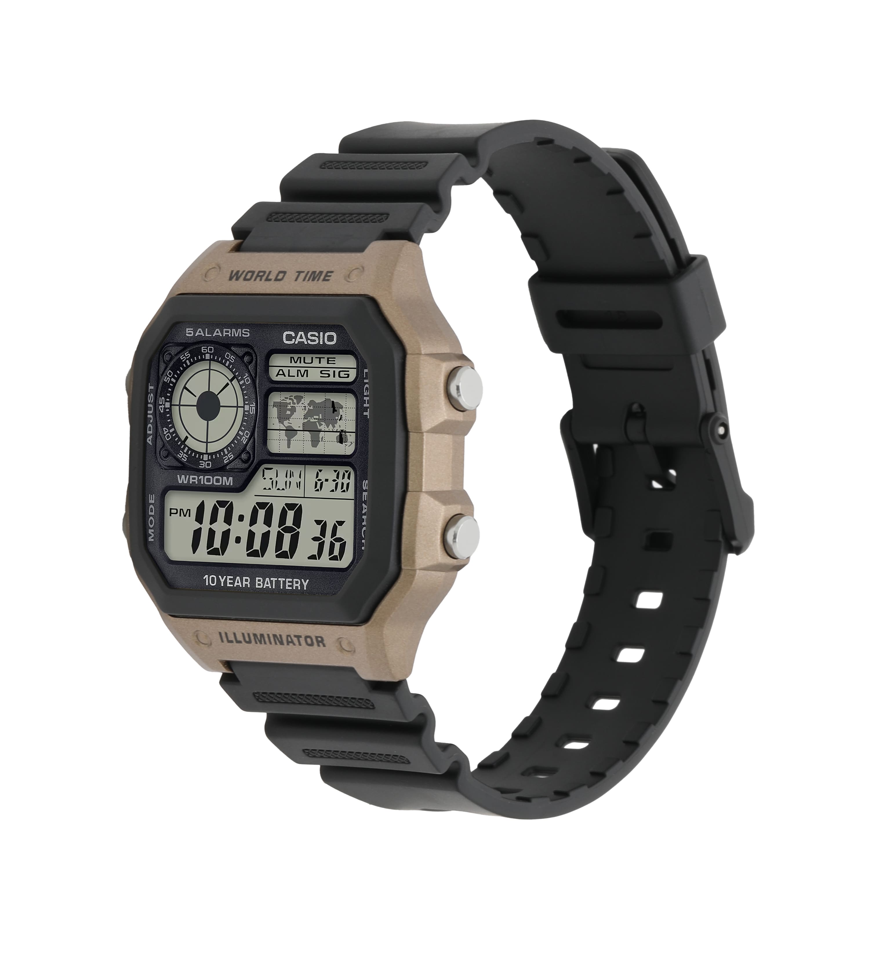 AE1200WH-5AV | Illuminator Black and Brown Digital Watch | CASIO