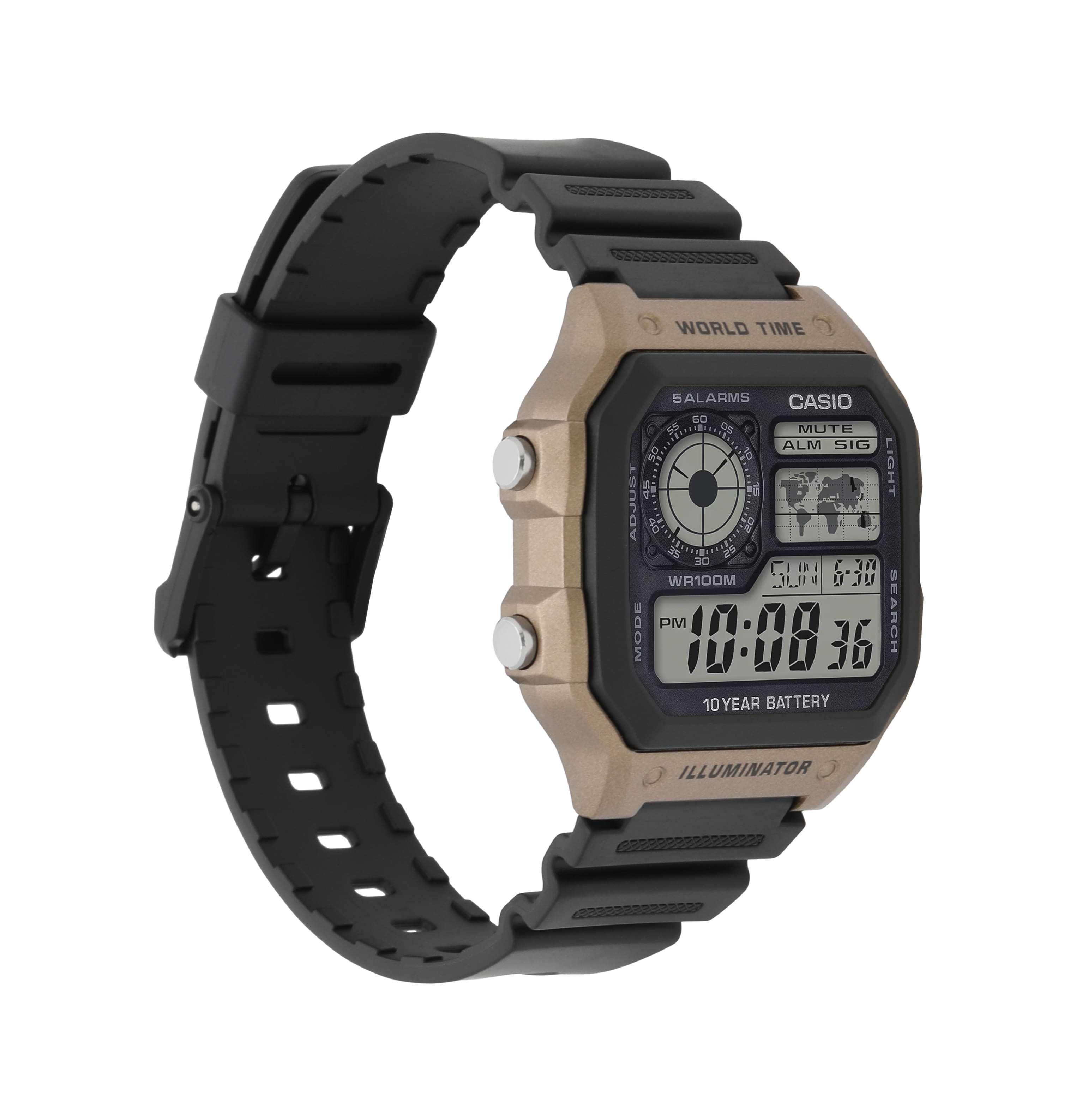 AE1200WH-5AV | Illuminator Black and Brown Digital Watch | CASIO