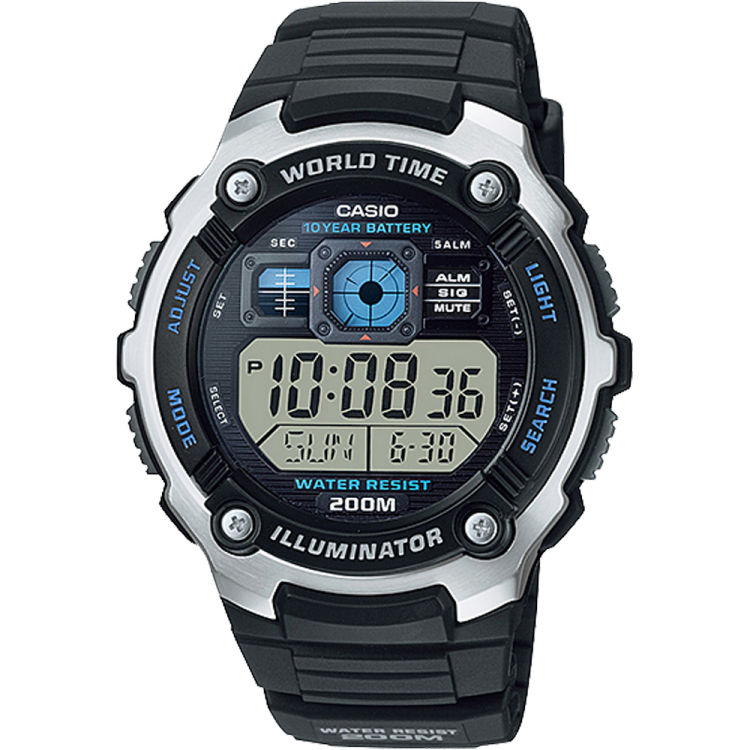 AE2000W-1AV | Illuminator Black and Blue Digital Watch | CASIO