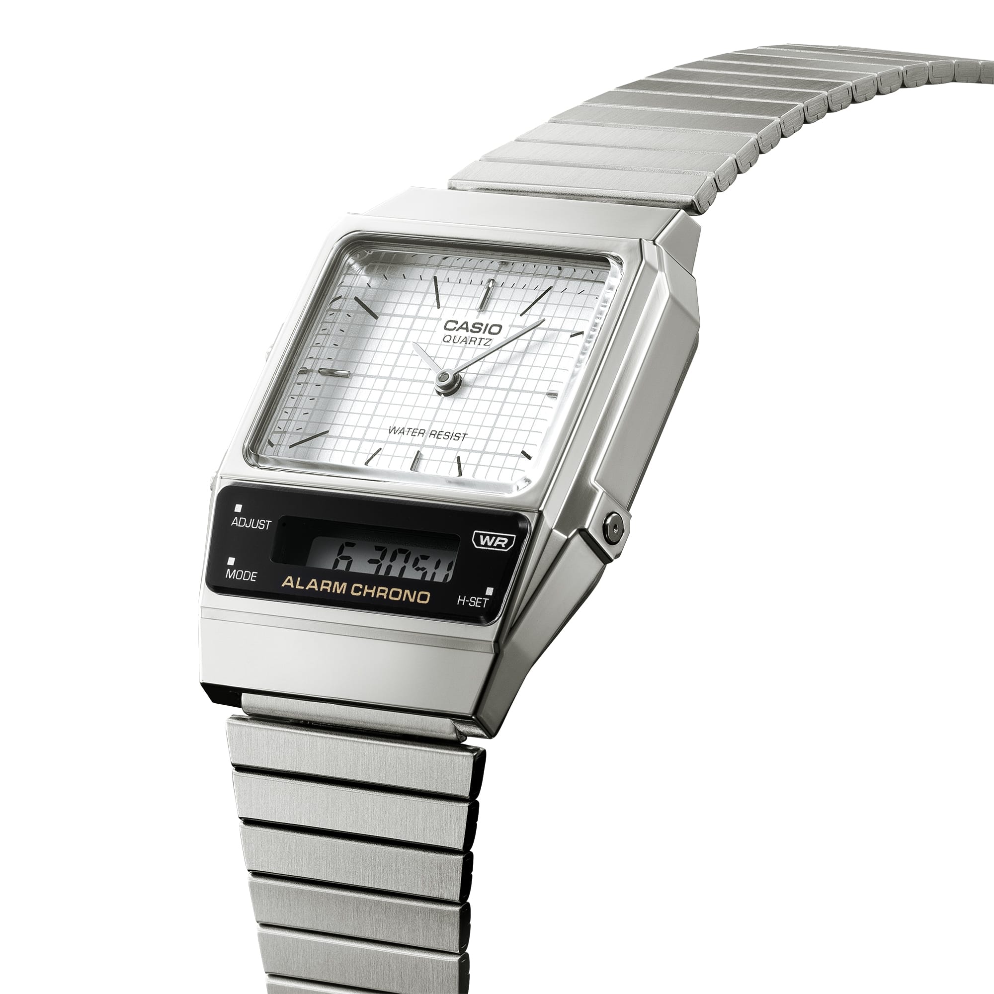 AQ800E-7A | Vintage Silver Stainless Steel Watch | CASIO