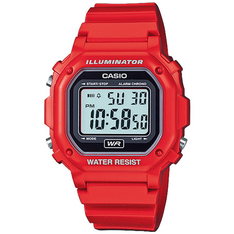 F108WHC-4A | Bright Red Digital Watch | CASIO