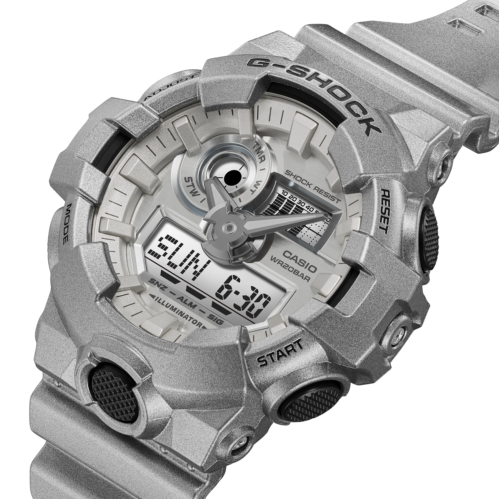 GA700FF-8A | Retro Futuristic Metallic Silver Men’s Watch by G-SHOCK ...