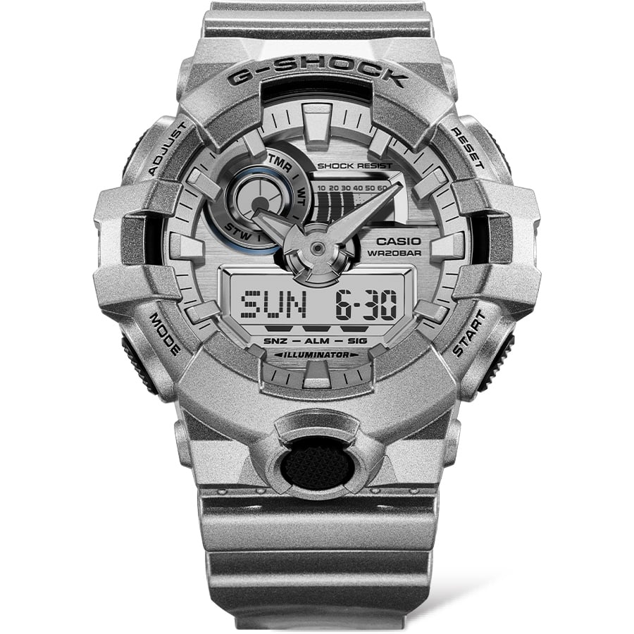 GA700FF-8A | Retro Futuristic Metallic Silver Men’s Watch by G-SHOCK ...