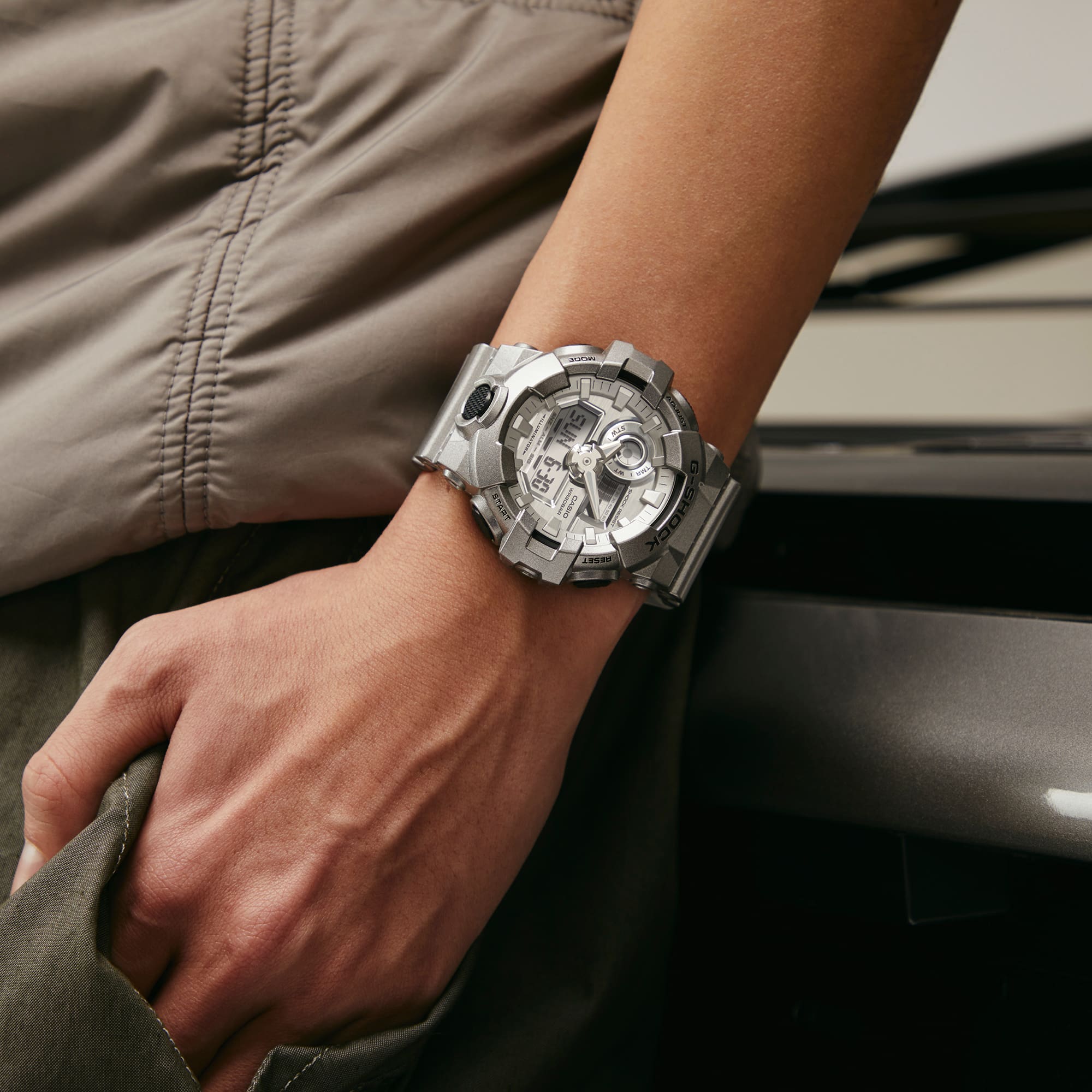 GA700FF-8A | Retro Futuristic Metallic Silver Men’s Watch by G-SHOCK ...
