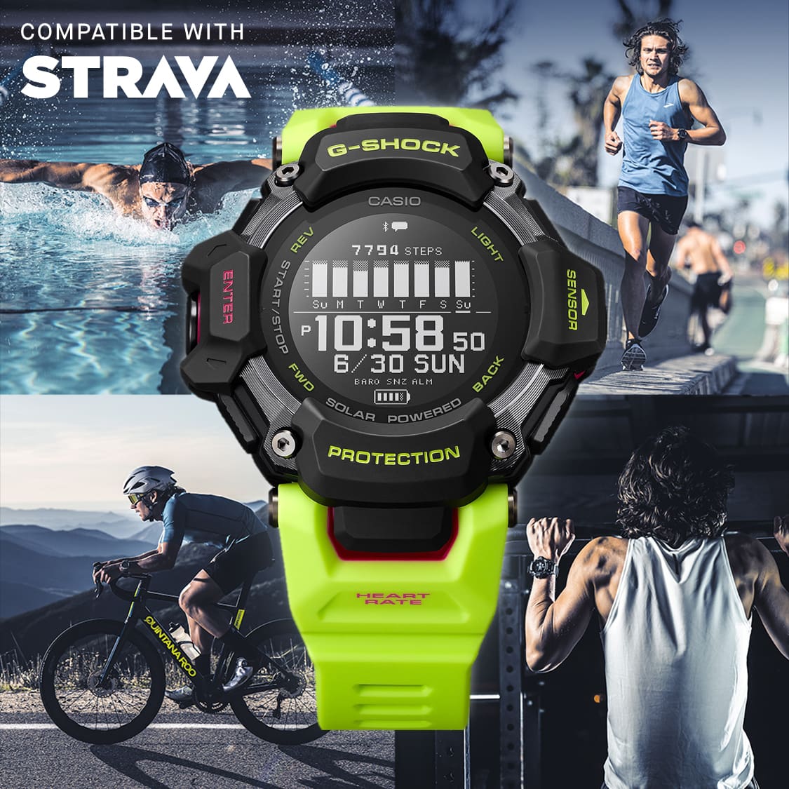 GBDH2000-1A9 | Black + Yellow Lightweight Watch for Athletes | CASIO