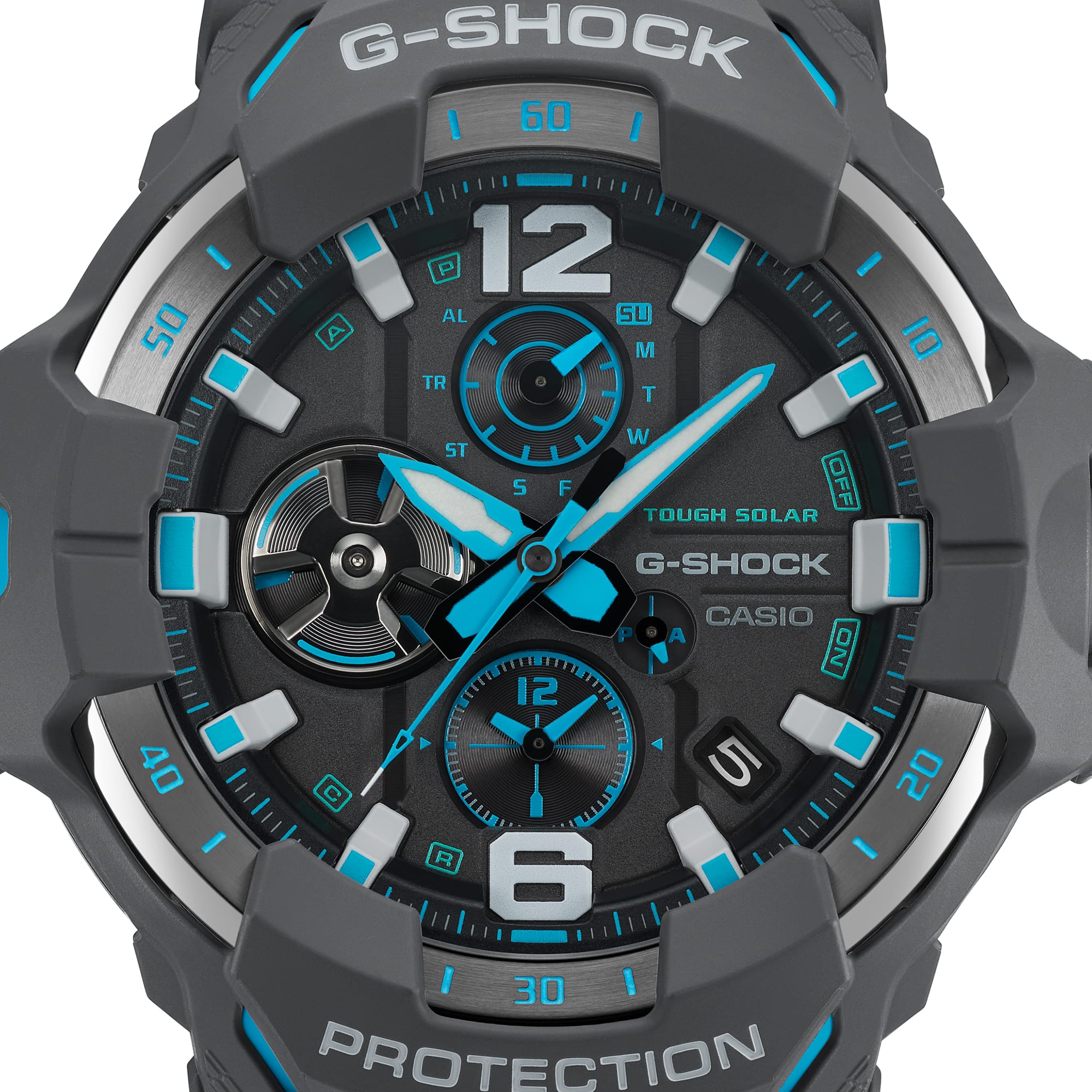GRB300-8A2 | Gray/Blue HUD G-SHOCK Pilot Watch | Casio G-SHOCK