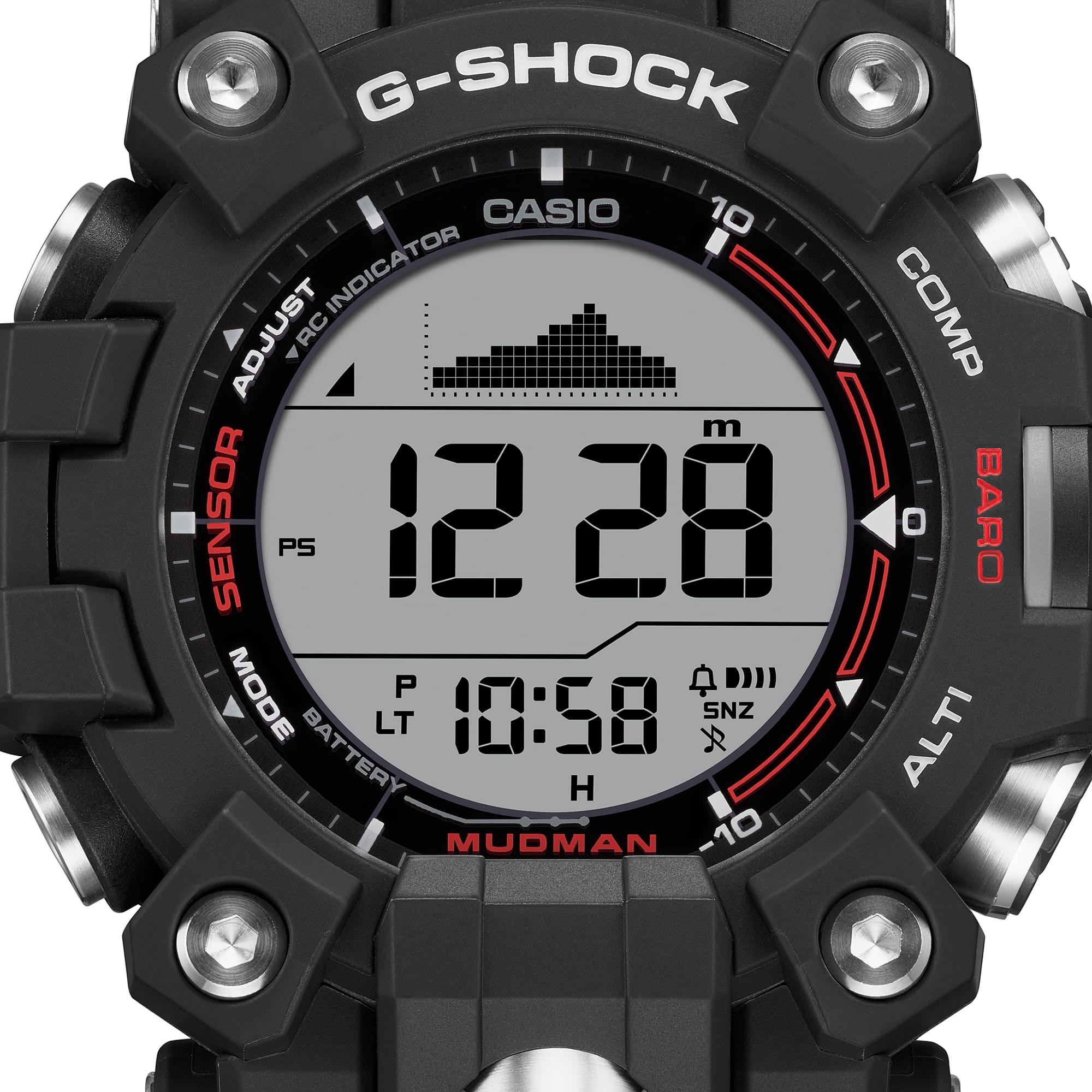 GW9500-1 | G-SHOCK Bold Black & Red Triple-Sensor Watch | CASIO