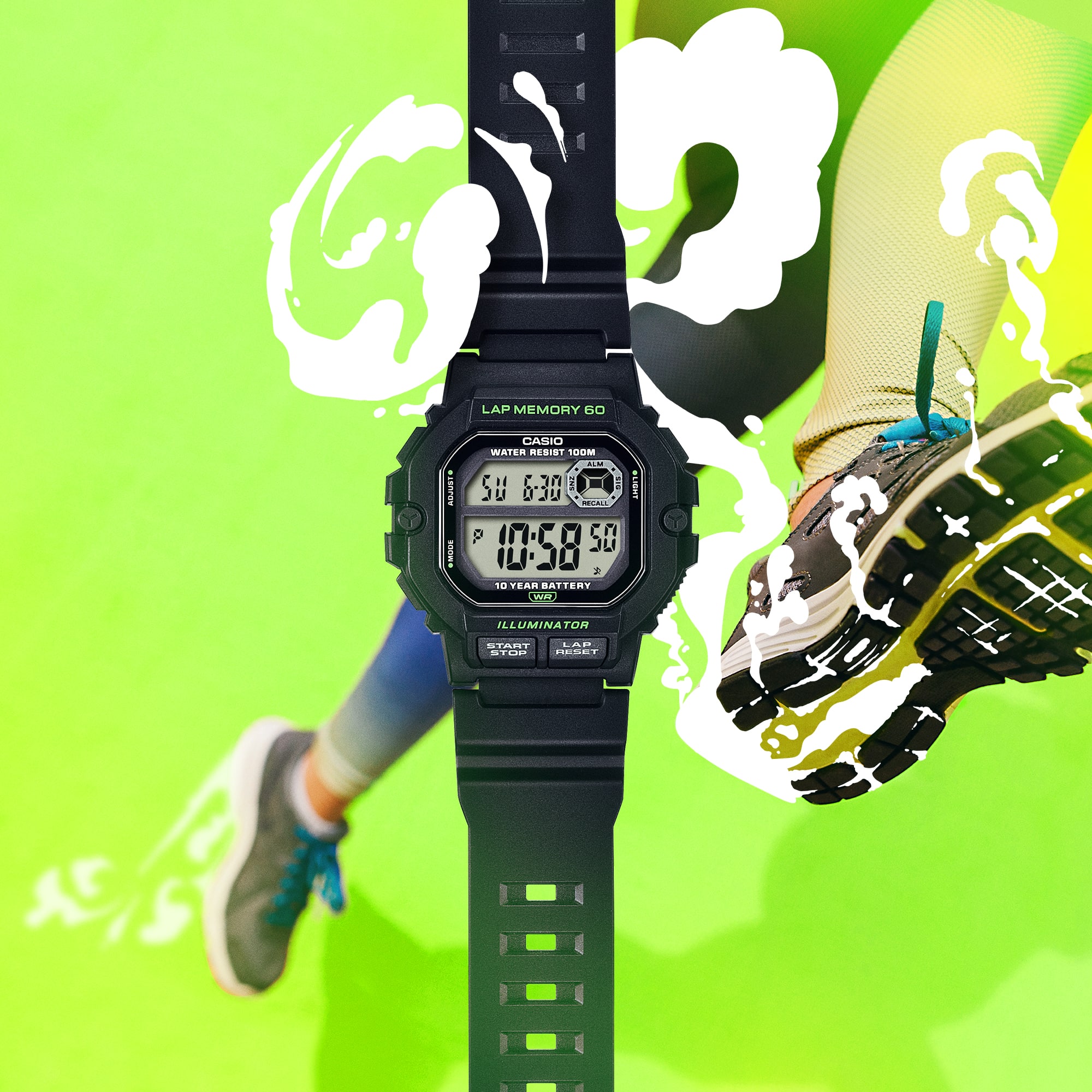 WS1400H-1AV | Black Digital Men's Sports Gear Watch | CASIO