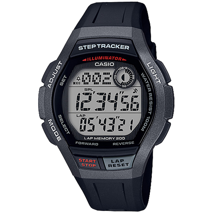 WS2000H-1AV | Black, Grey Step Counter Watch | CASIO
